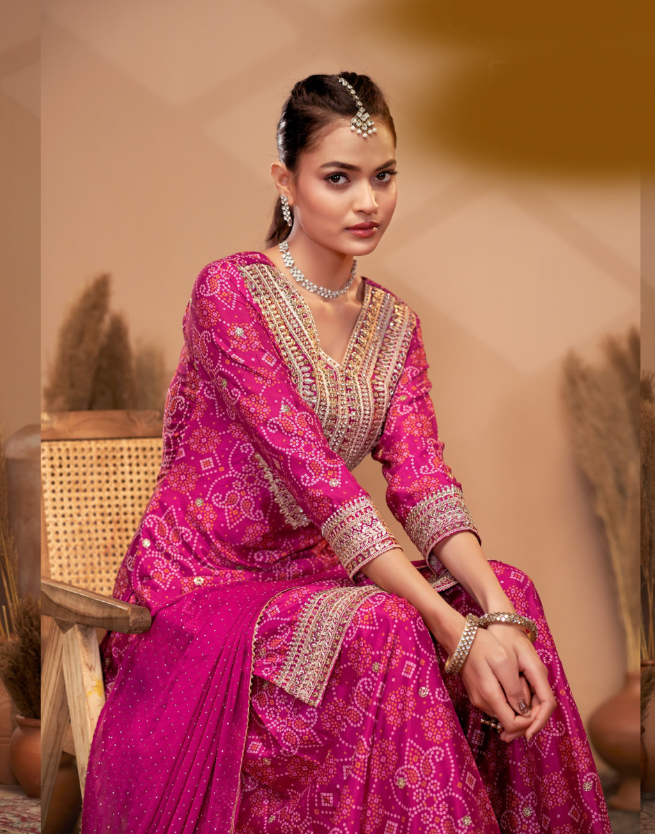 Elegance in Every Stitch Chinnon Dabka Dori Mirror Work Embroidery Top